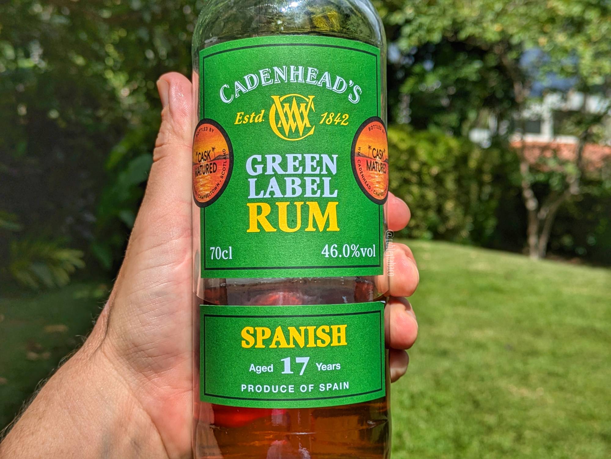 Ron: Cadenhead’s Green Label 17 Year Spanish Rum – Humo y Tabaco